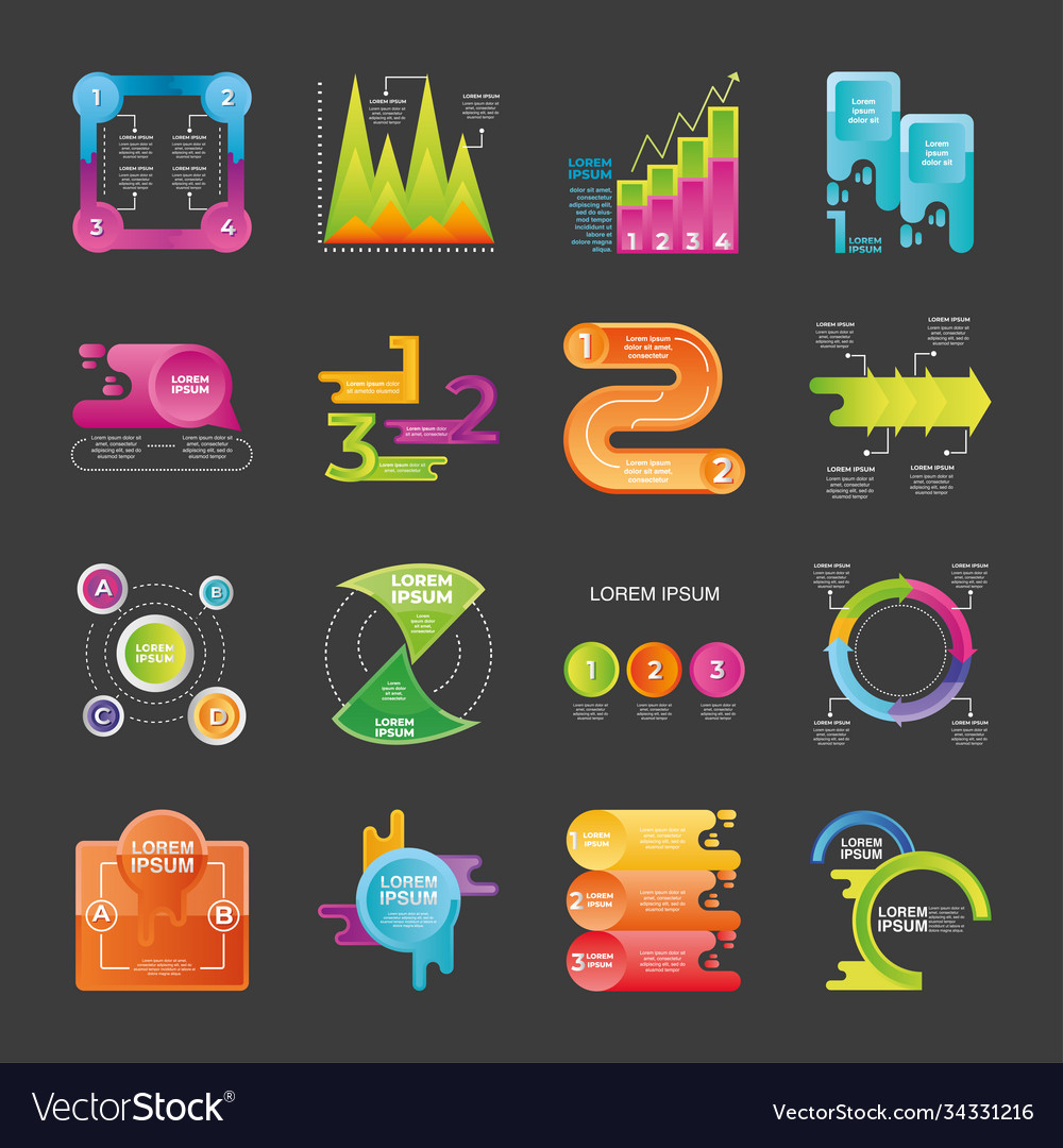 Infographic Workflow Diagrams Timeline Royalty Free Vector