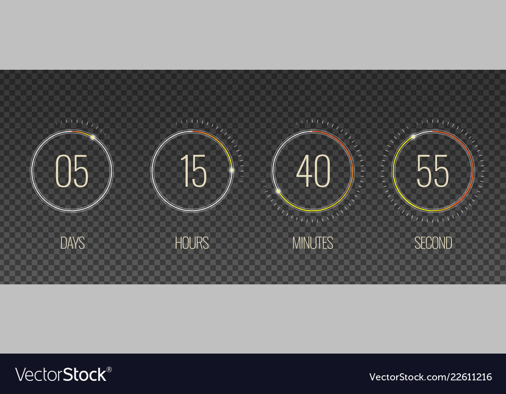 Interface countdown transparent set Royalty Free Vector