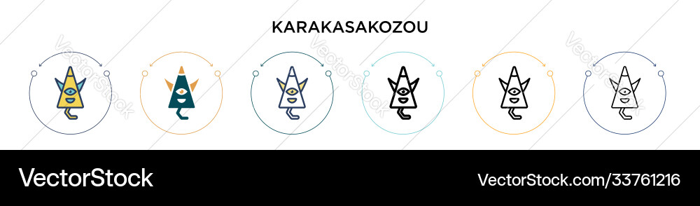 Karakasakozou icon in filled thin line outline Vector Image