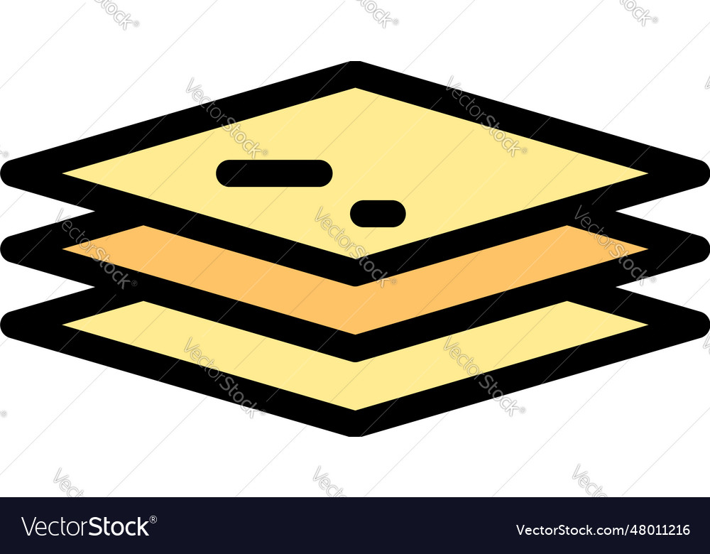 Layer drywall icon flat Royalty Free Vector Image