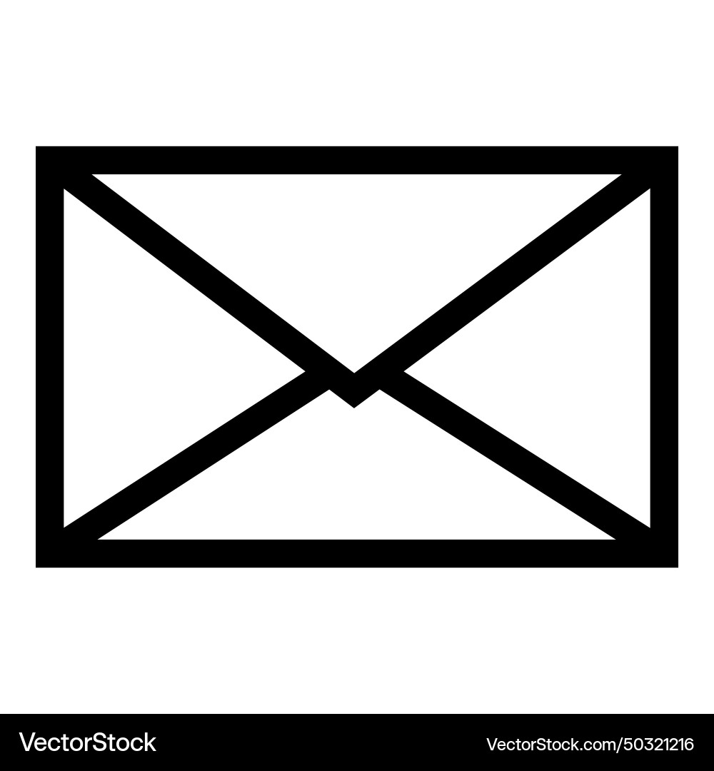 Letter message flat icon isolated on white Vector Image