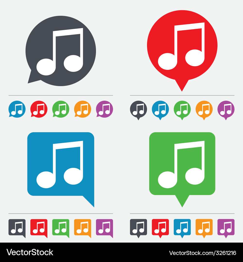 Music note sign icon musical symbol Royalty Free Vector