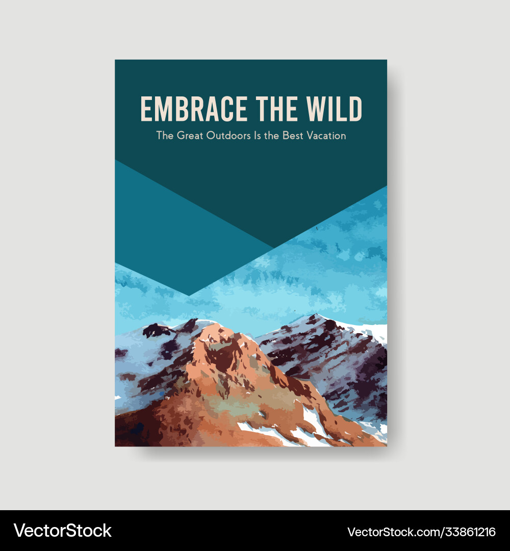Poster template with landscape in autumn design Vector Image