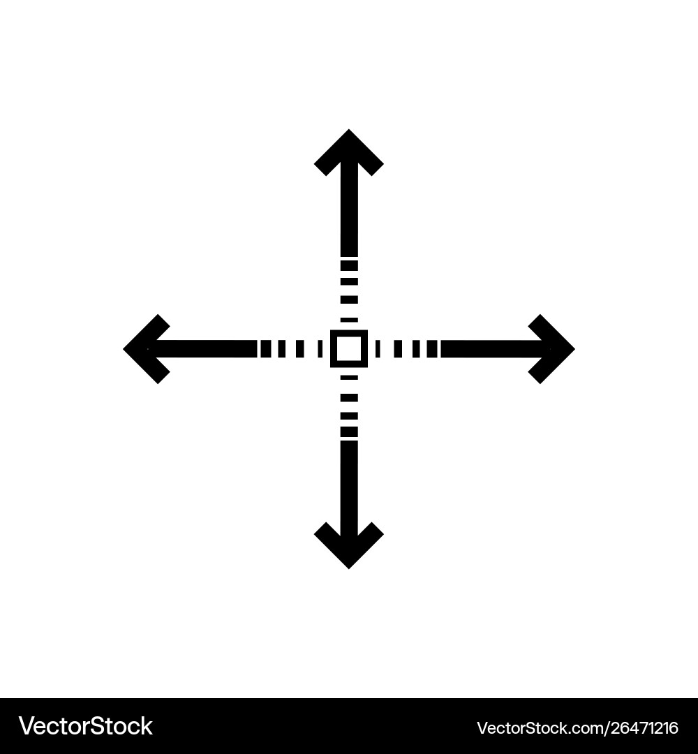 Starting point sign four side arrow sign Vector Image