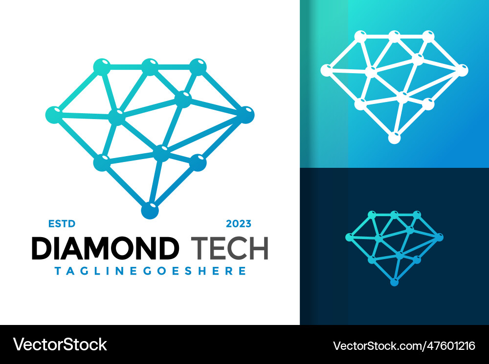 Technology diamond jewellery logo icon Royalty Free Vector
