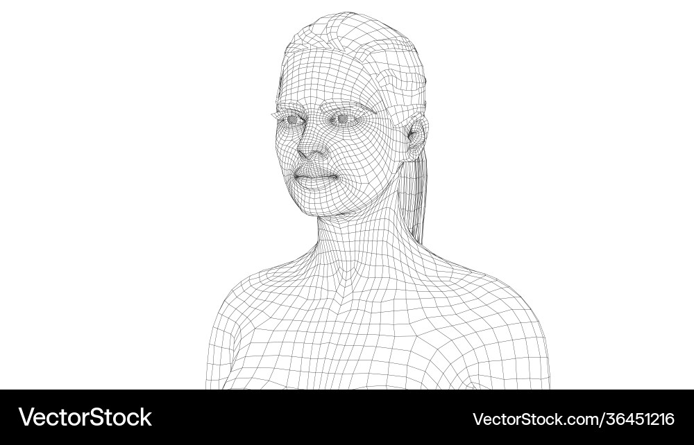 Wireframe portrait a young beautiful girl Vector Image
