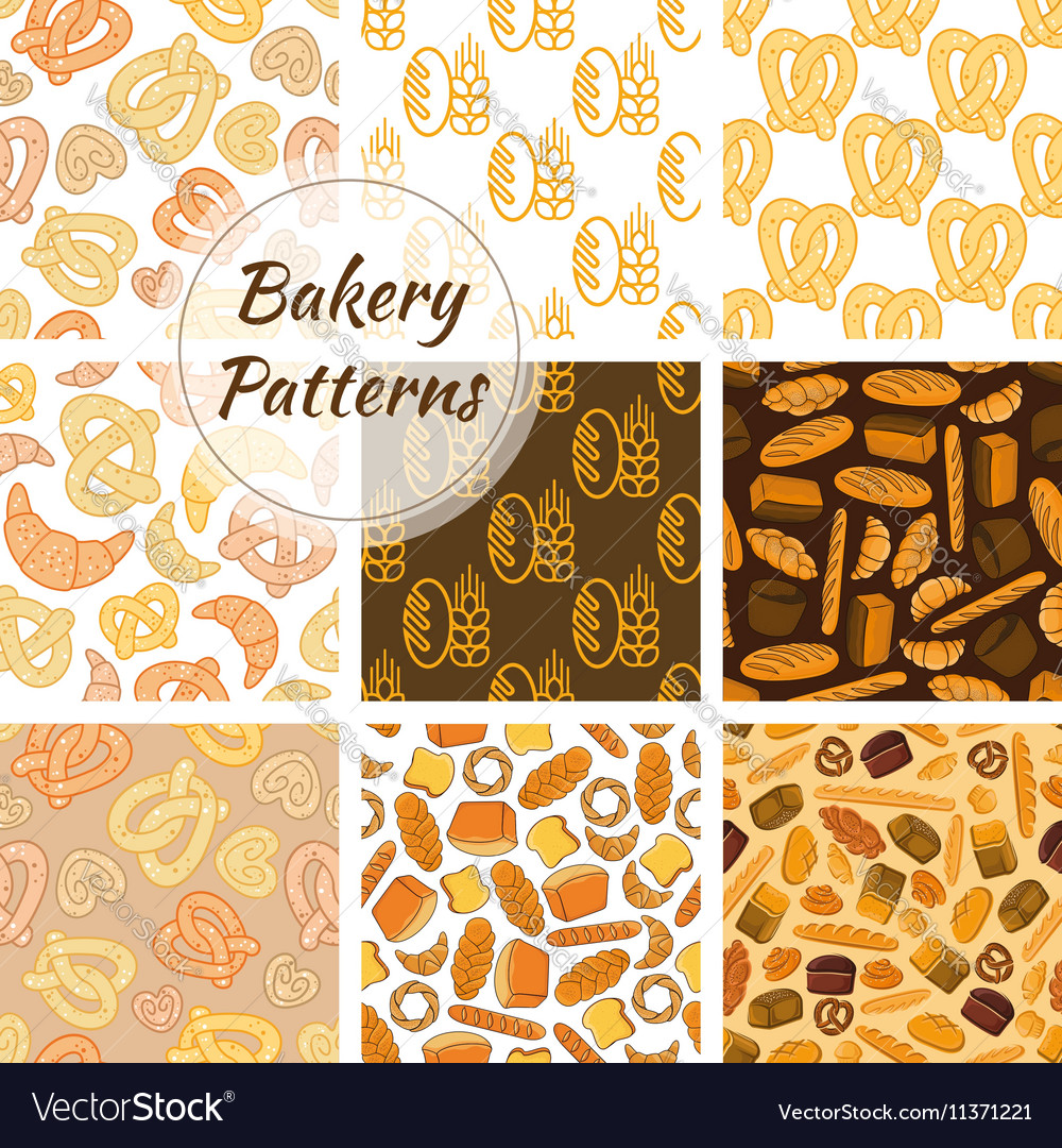 Bakery bread and grain seamless pattern Royalty Free Vector