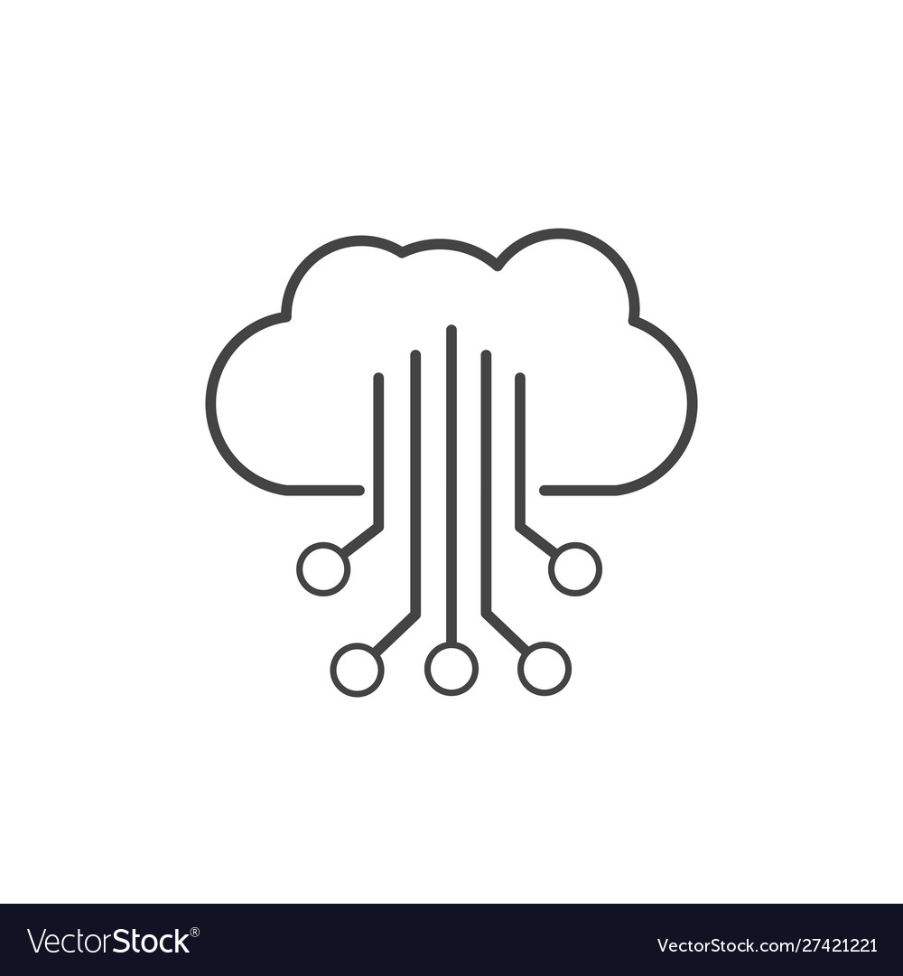 Cloud computing electronic circuit technology icon