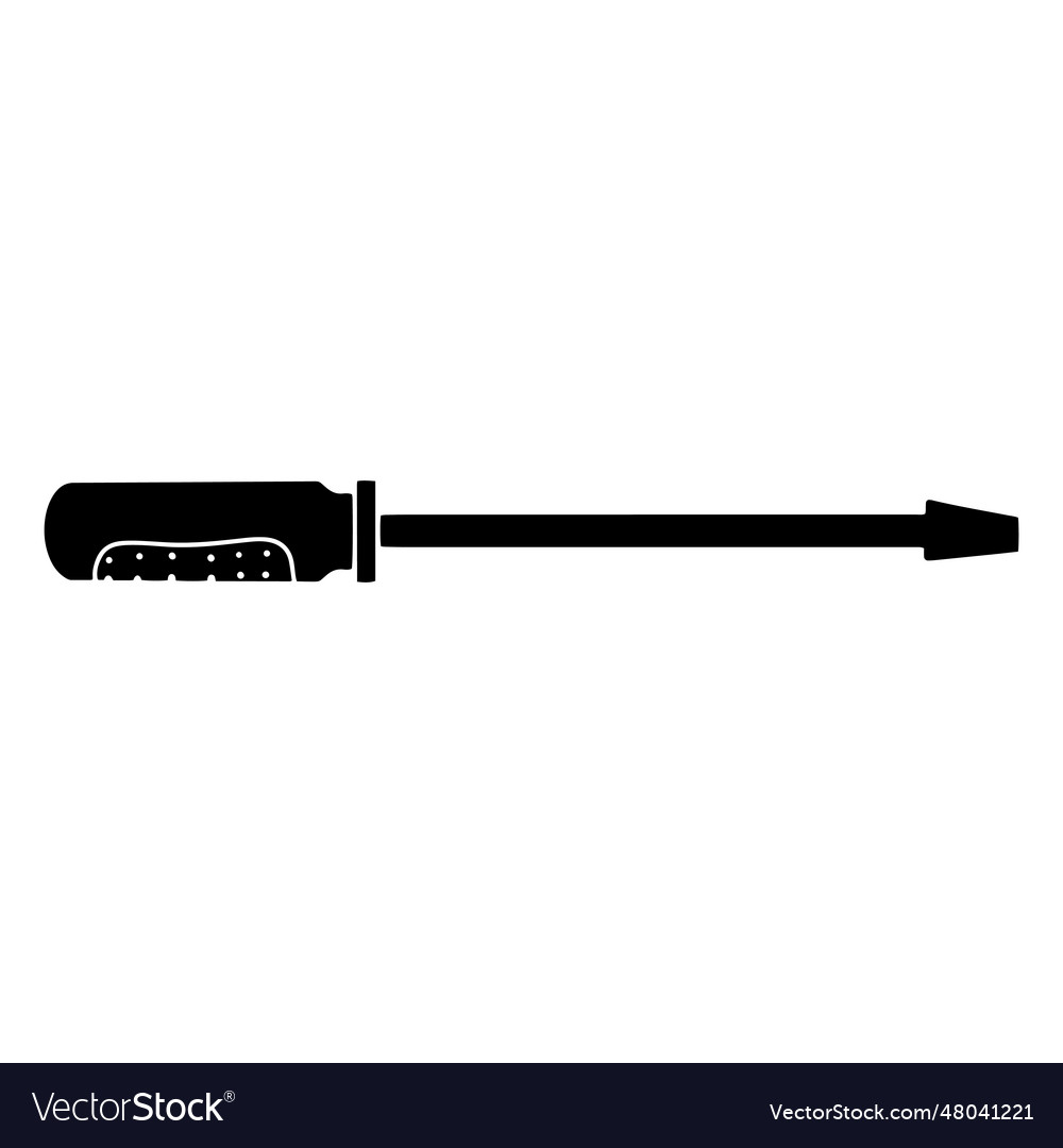 Construction screwdriver black Royalty Free Vector Image