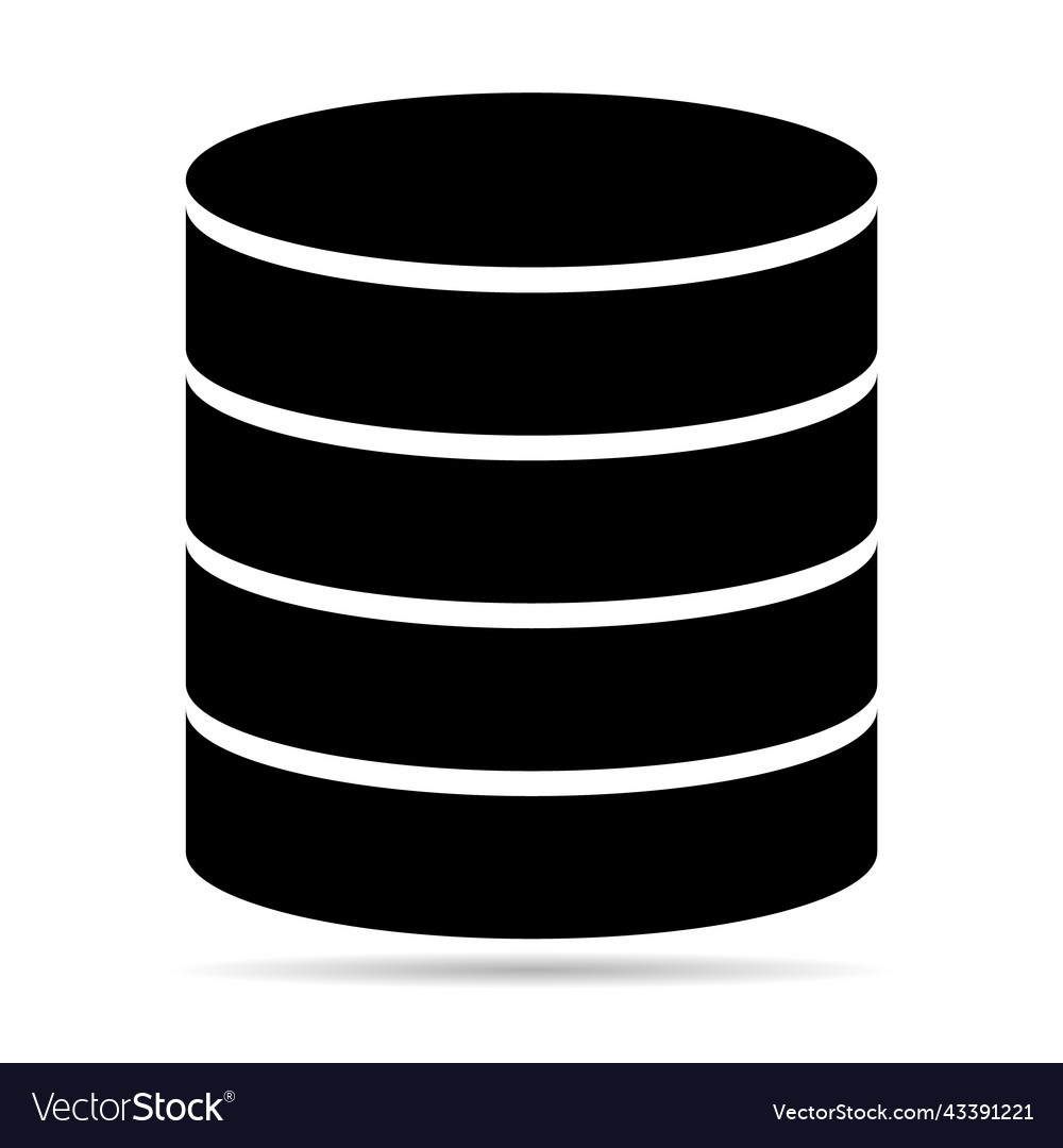 Database storage icon with shadow internet Vector Image