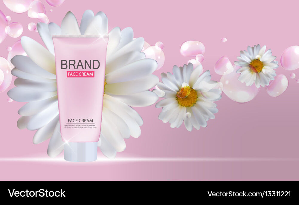 Face cream bottle tube template for ads Royalty Free Vector