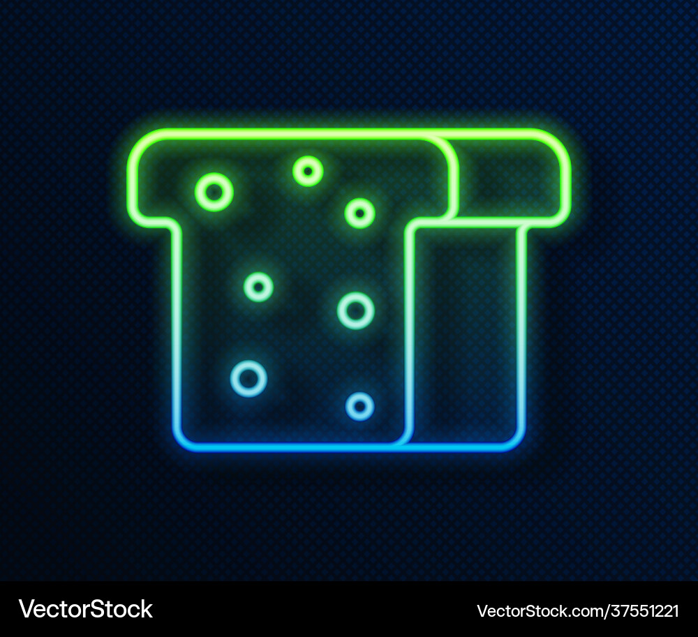 Glowing neon line bread toast for sandwich piece Vector Image