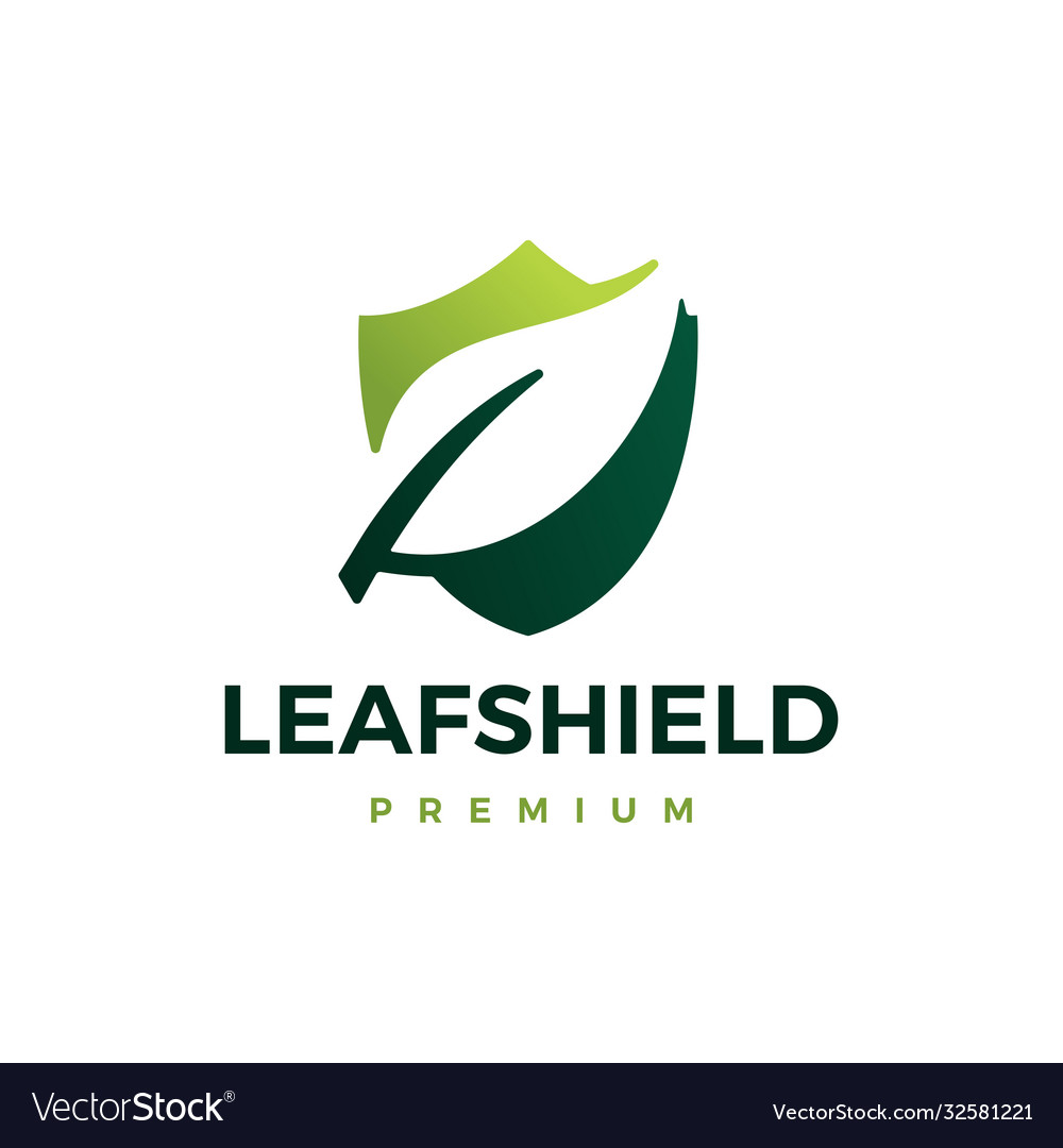 Leaf shield logo icon Royalty Free Vector Image
