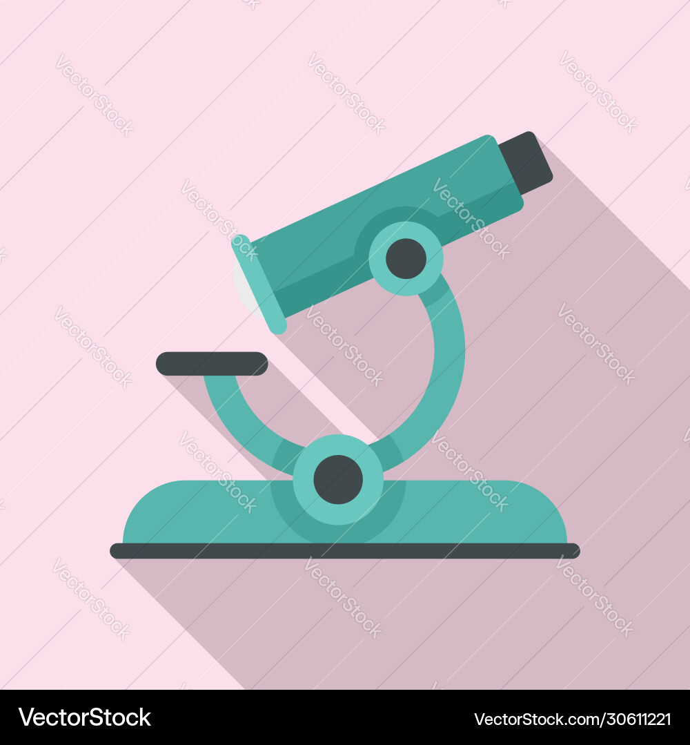 Lesson microscope icon flat style Royalty Free Vector Image