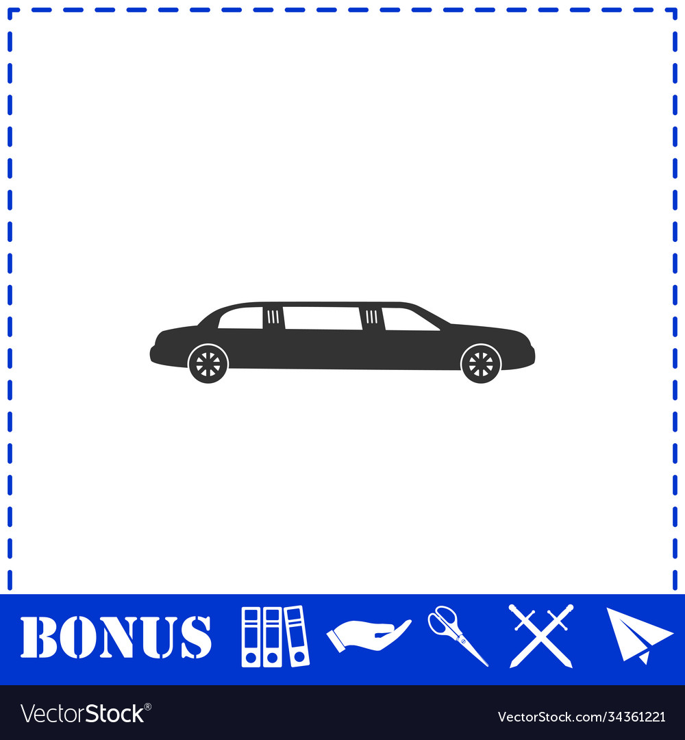 Limousine icon flat Royalty Free Vector Image - VectorStock