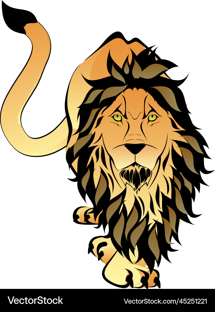 Lion tattoo isolated colorful design in format Vector Image