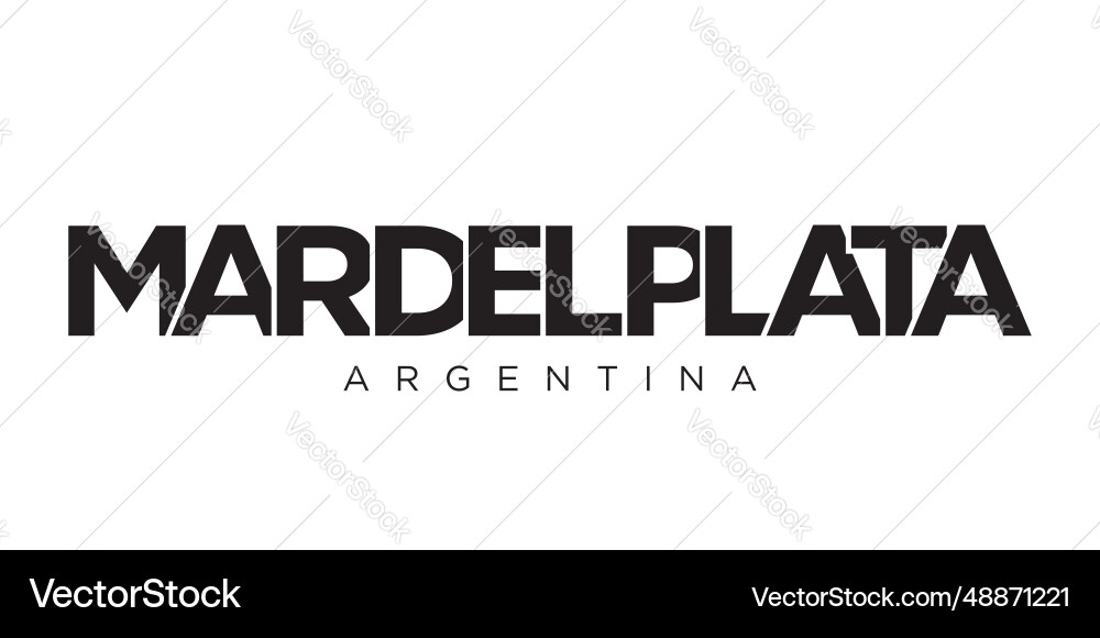 Mar del plata in the argentina emblem design Vector Image
