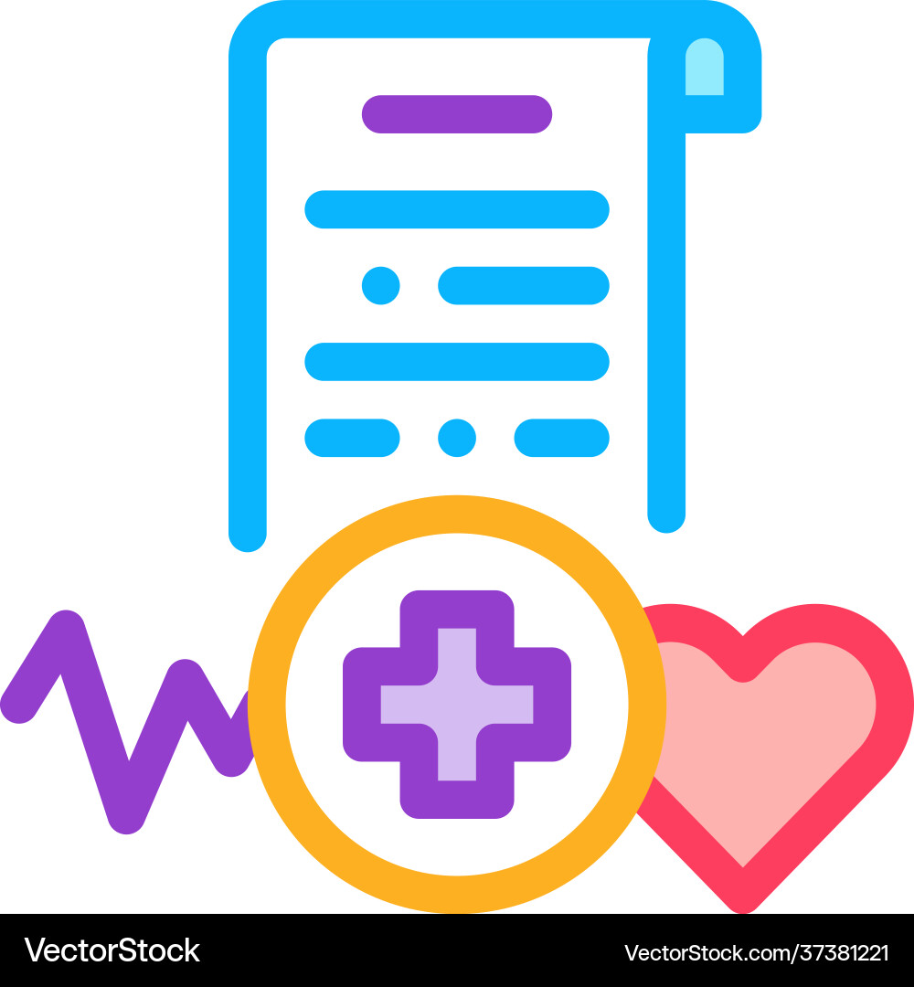 Medical license color icon Royalty Free Vector Image