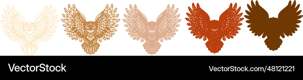 Owl multilayer laser cut file wall art decoration Vector Image