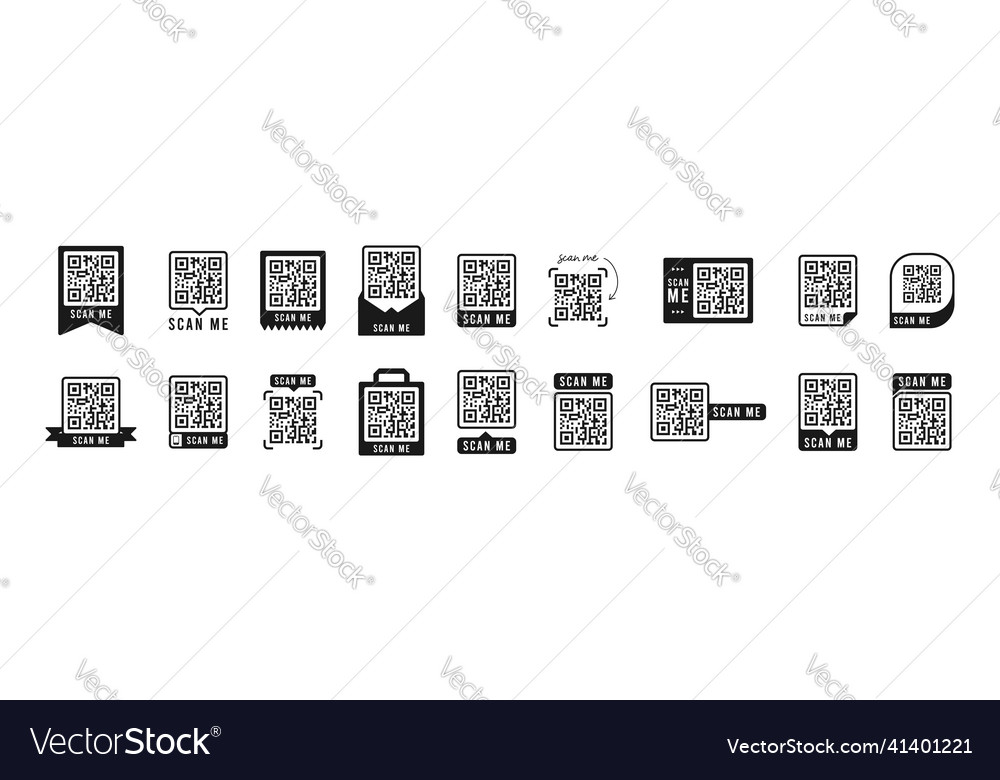 Qr code set template of frames for qr code Vector Image Qr code set template of frames for qr code Vector Image