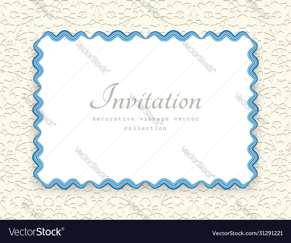 Rectangle frame with wavy paper border pattern Vector Image