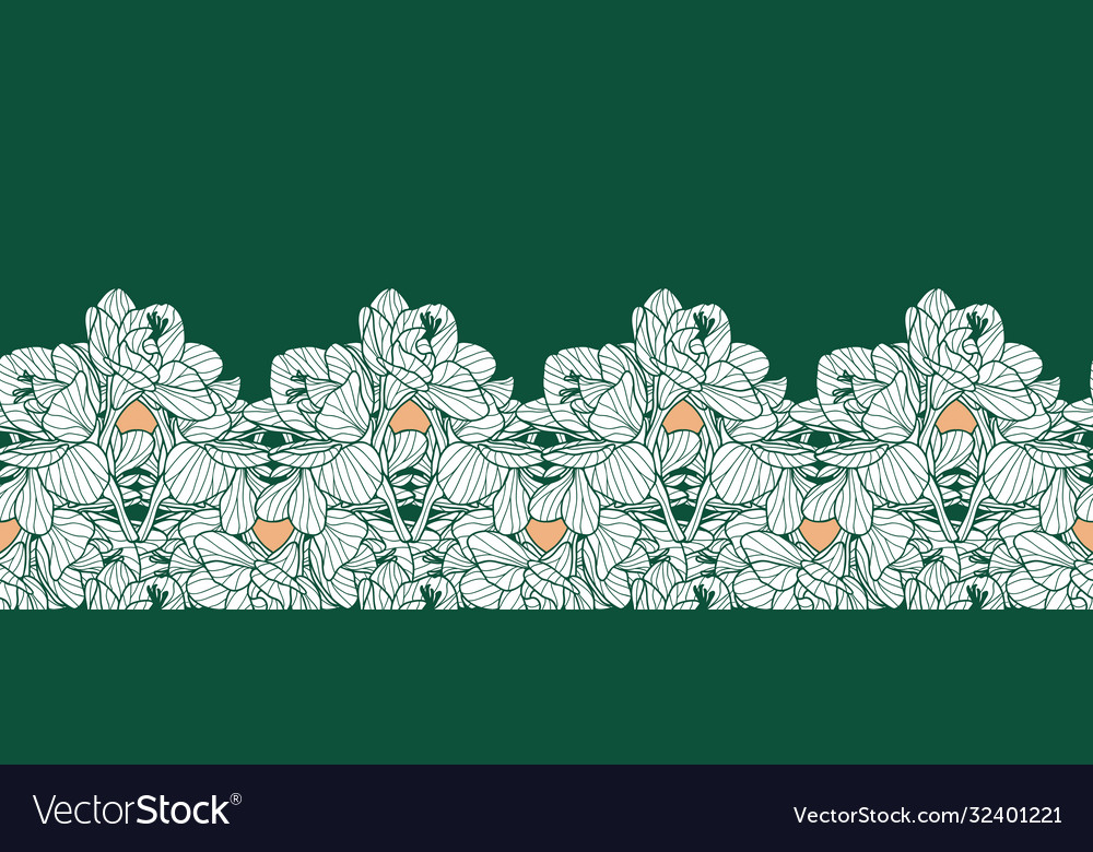 Seamless dense flower border Royalty Free Vector Image