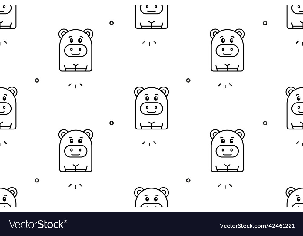 Seamless Pattern With Hippos Royalty Free Vector Image