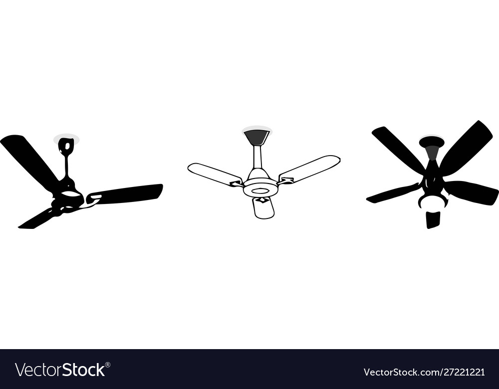 Set fan icons on white background Royalty Free Vector Image
