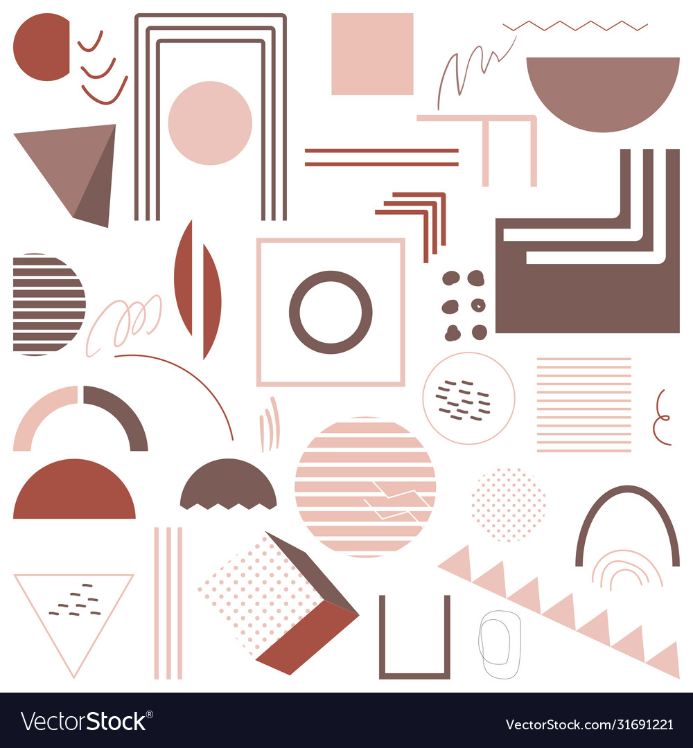 Simple decorative geometric elements cartoon Vector Image