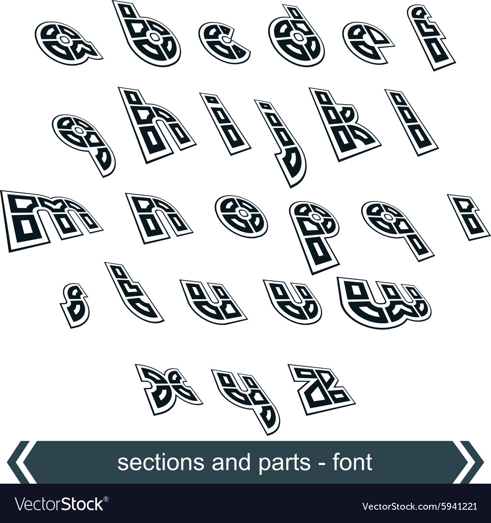 Typescript retro style technical 3D font Vector Image