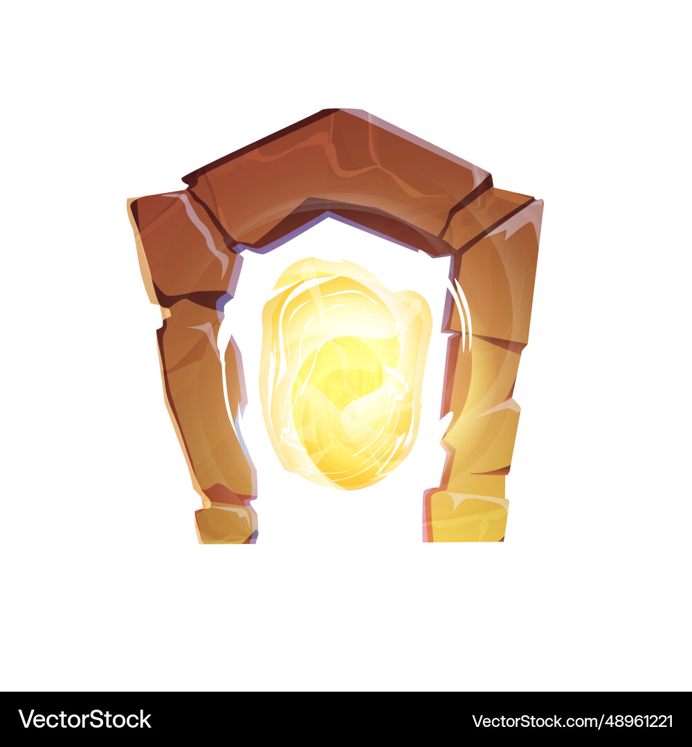 Yellow magic portal flat style Royalty Free Vector Image