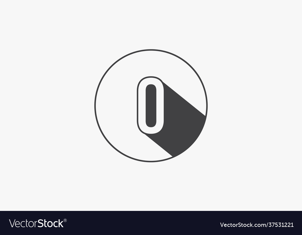 Zero number circle line design flat Royalty Free Vector