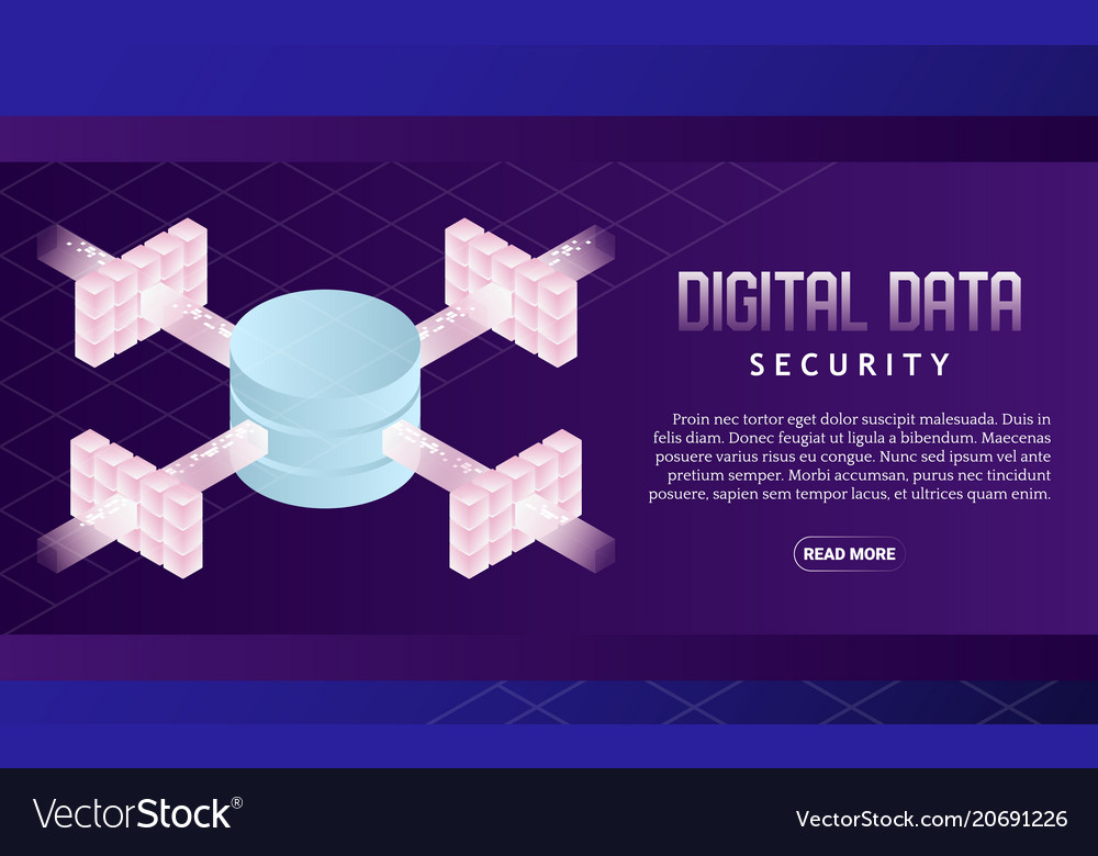 Data security isometric Royalty Free Vector Image
