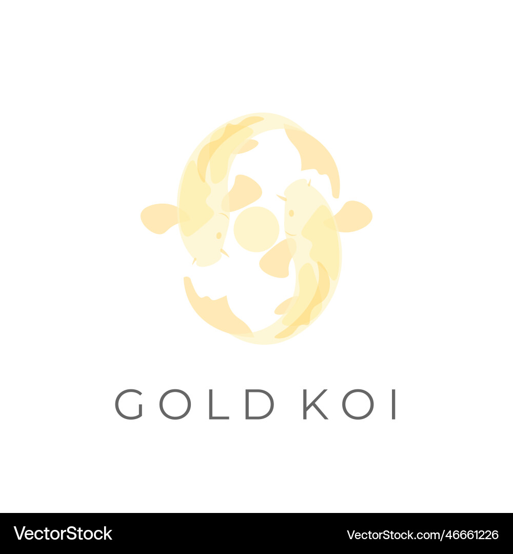 Elegant yellow gold koi fish Royalty Free Vector Image