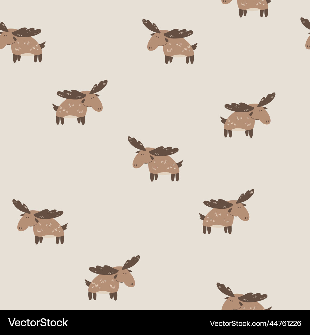 Elk seamless pattern the limited palette is ideal Vector Image