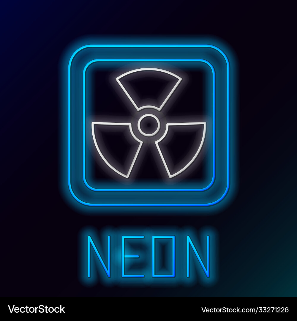 Glowing neon line radioactive icon isolated Vector Image