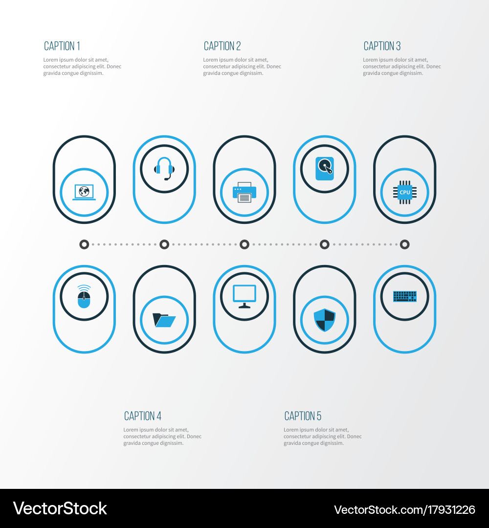 Hardware colorful icons set collection Royalty Free Vector