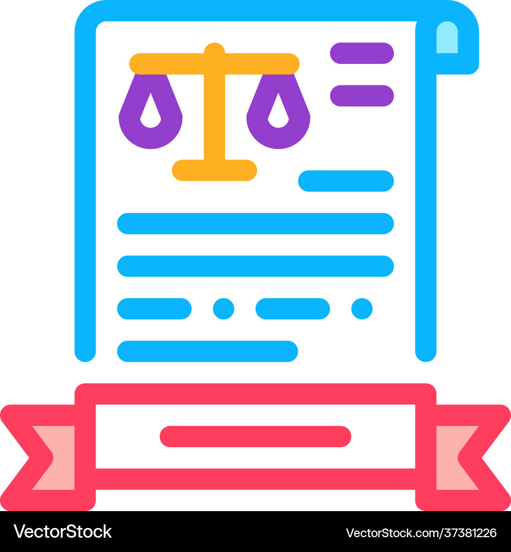 Legal activity license color icon Royalty Free Vector Image