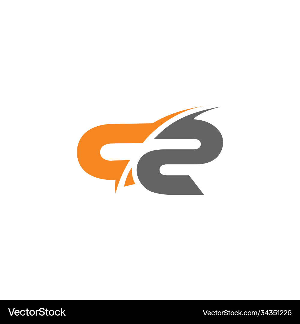 Letters c2 swoosh slice design geometric logo Vector Image