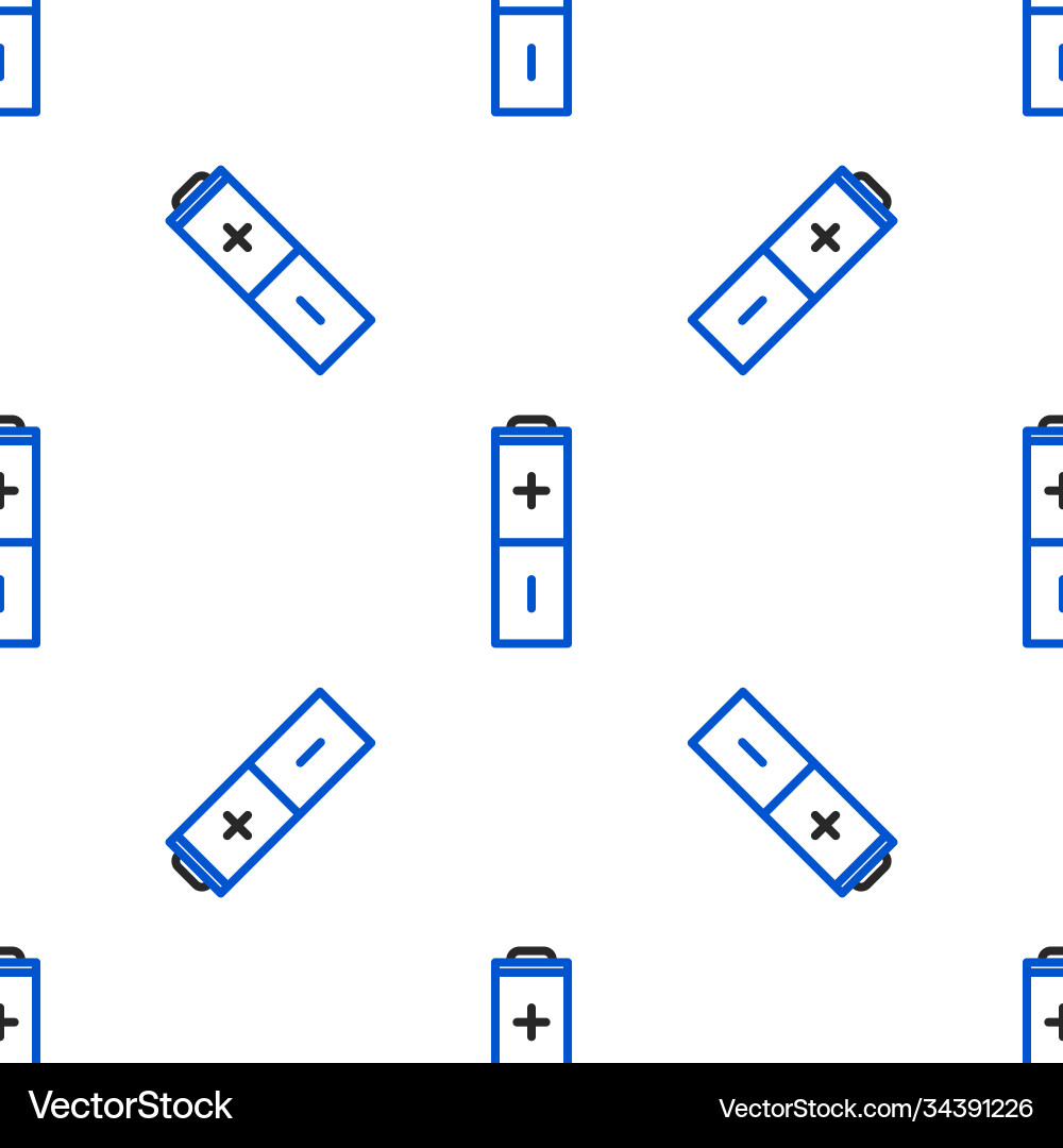 Line battery icon isolated seamless pattern Vector Image