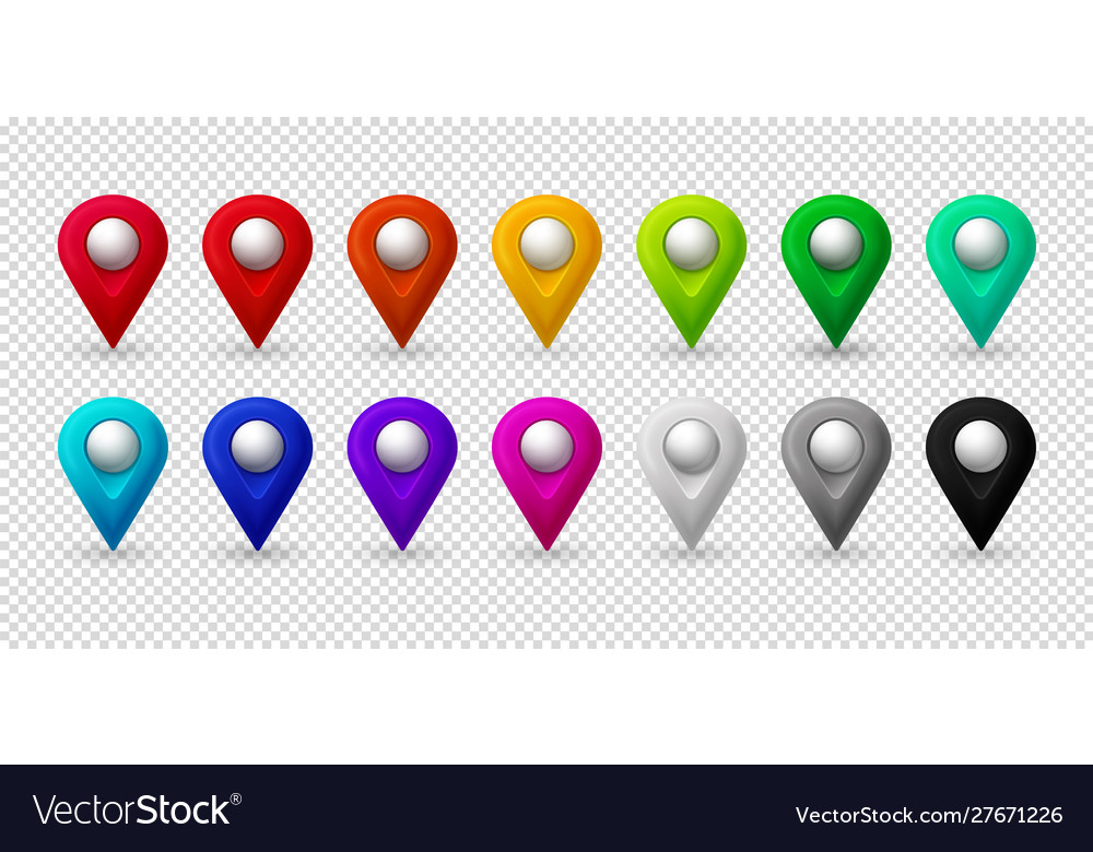 Map location pointer 3d arrow color navigation Vector Image