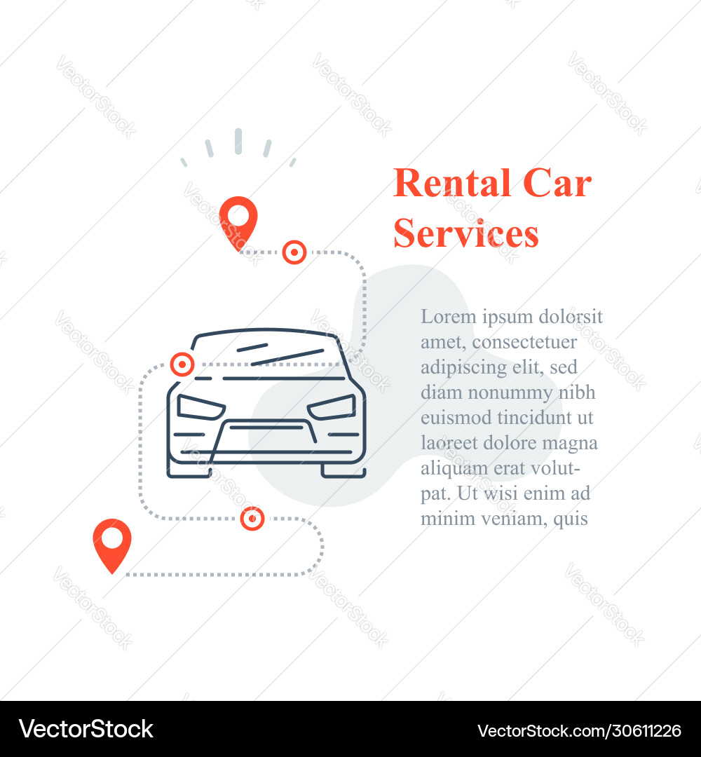 Rental car services concept share auto transport Vector Image