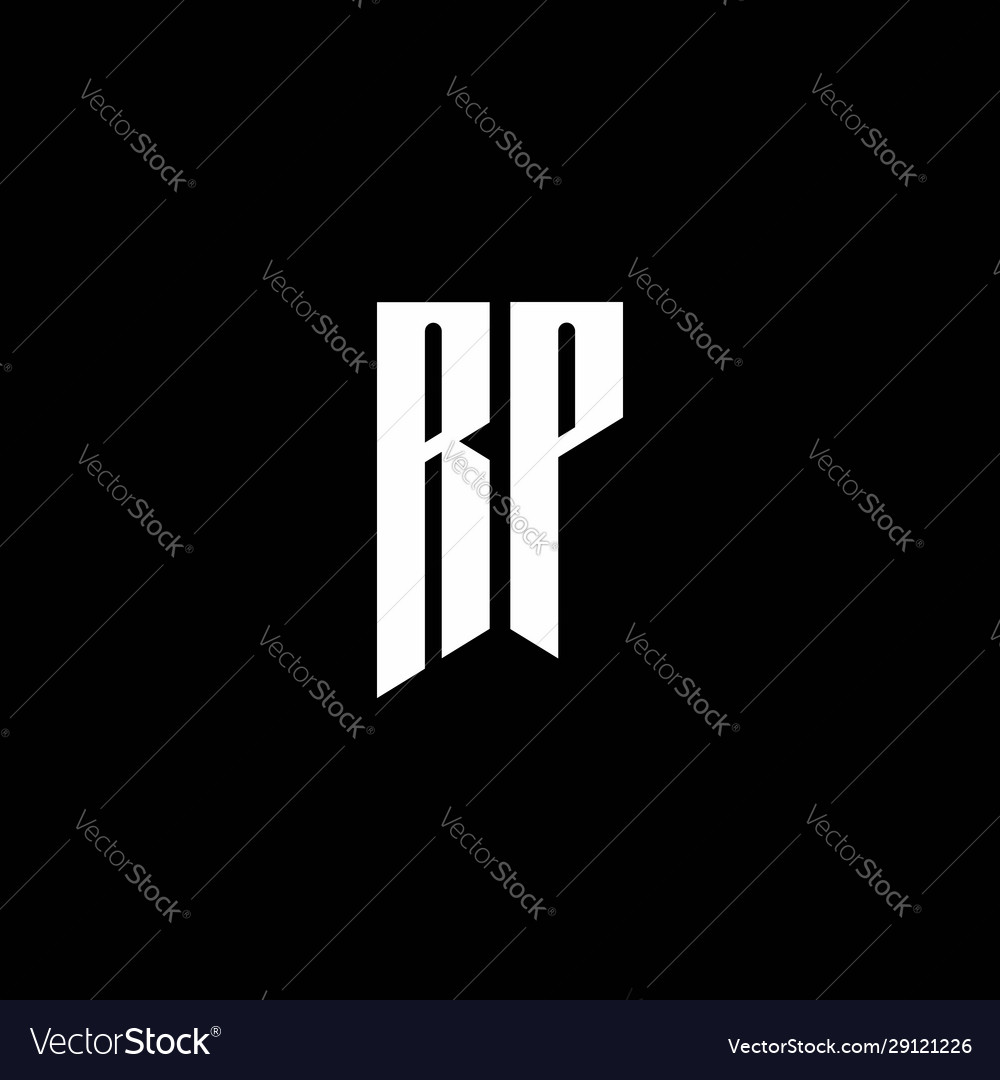 Rp logo monogram with emblem style isolated Vector Image