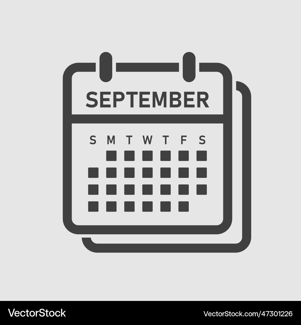 Template icon page calendar month september Vector Image