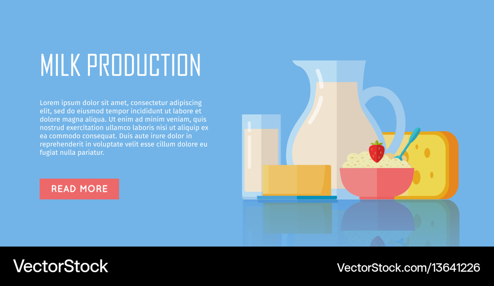 Traditional dairy products from milk Royalty Free Vector