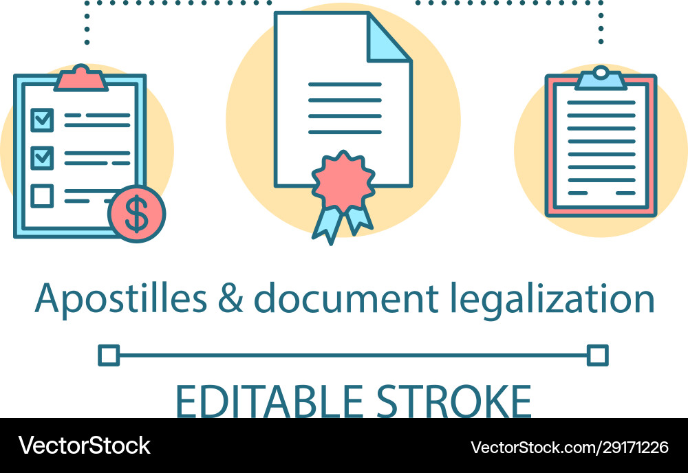 Translation services concept icon apostilles Vector Image