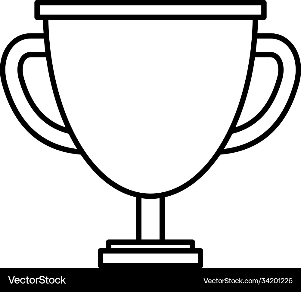 Trophy cup award line style icon Royalty Free Vector Image
