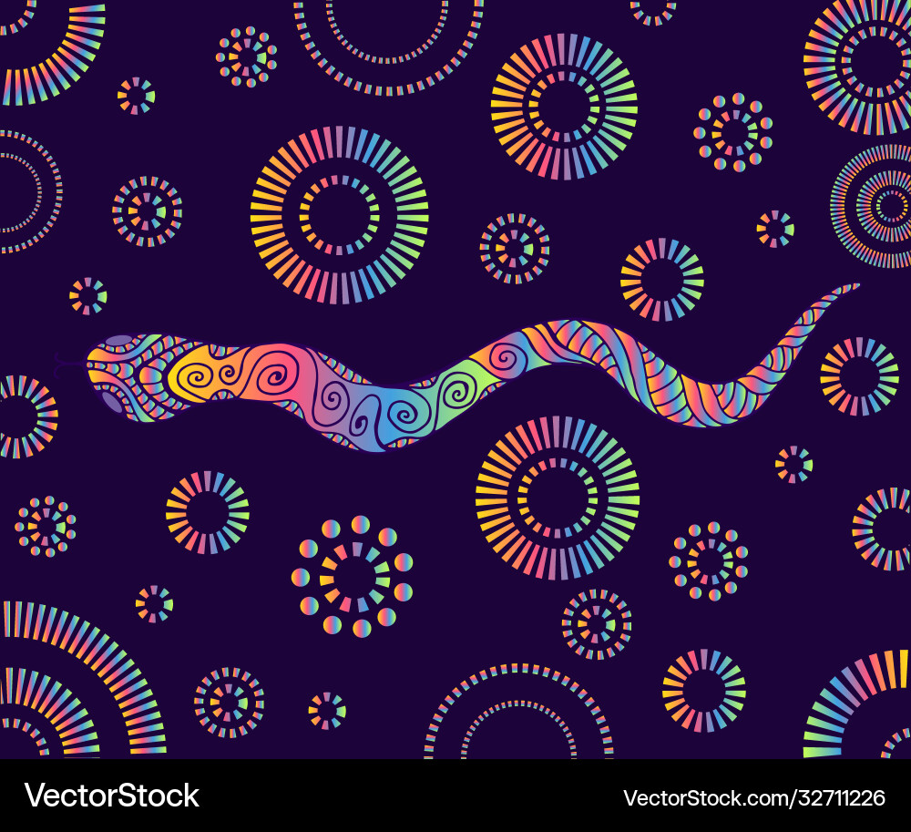 Vivid colorful snake neon gradient color Vector Image