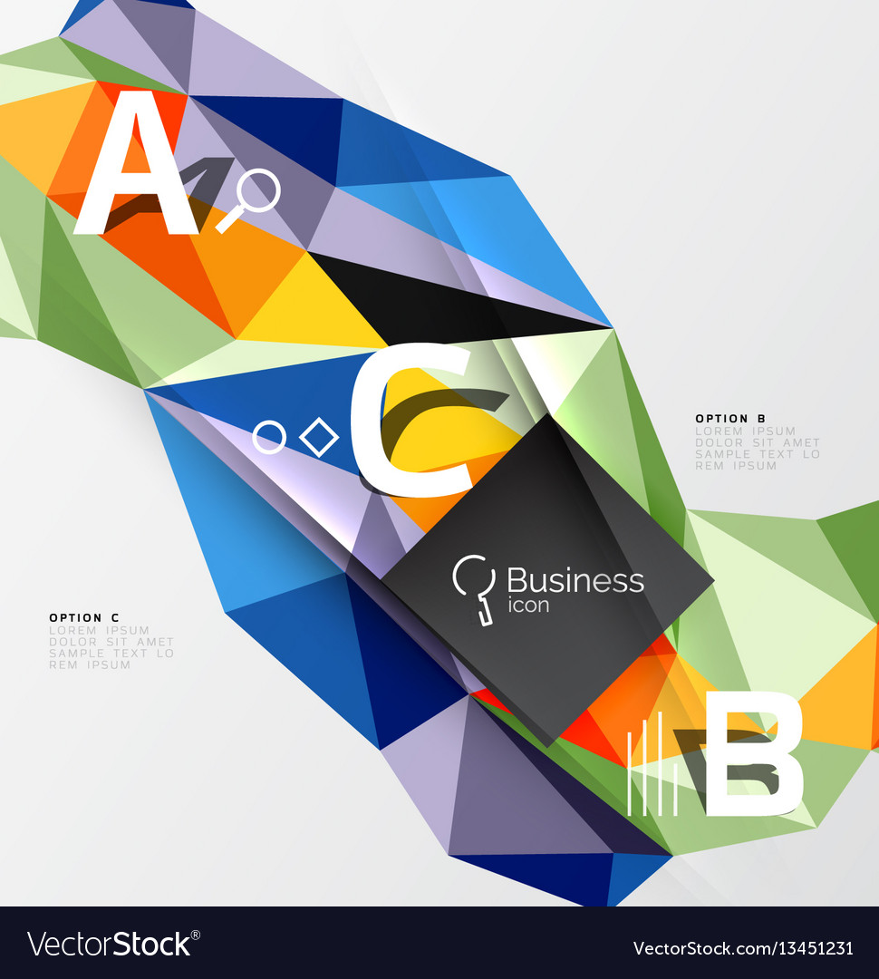 3d polygonal object triangles abstract background Vector Image