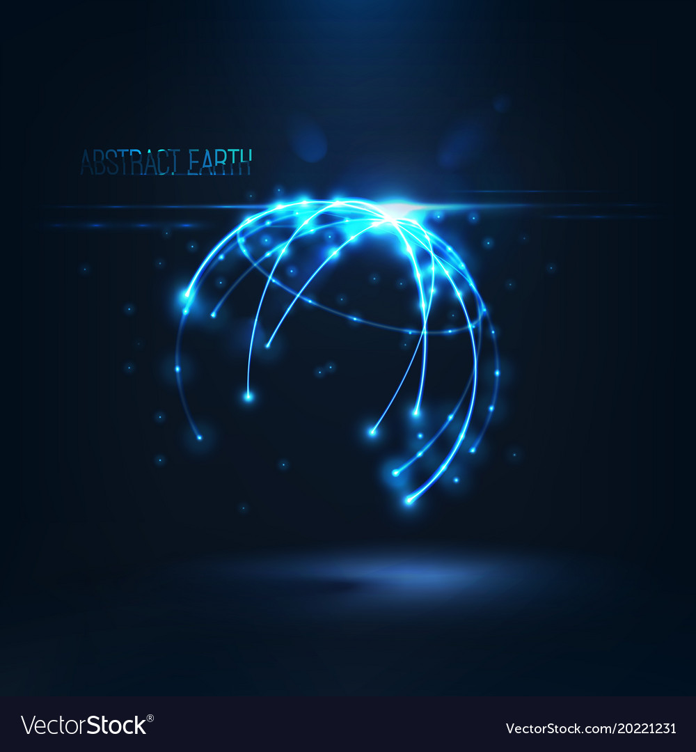 Abstract shape glowing circles and particles Vector Image